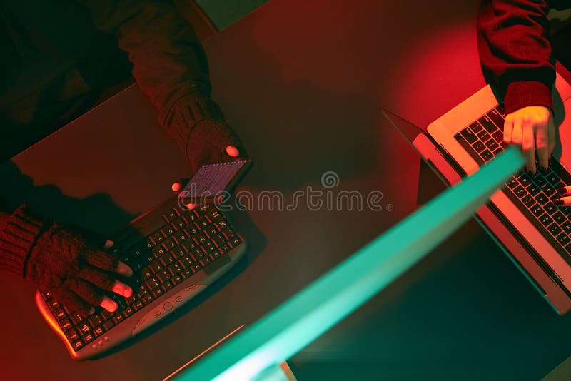 Anonymous People Using Computer And Programming To Break Code Cyber Security Threat Internet
