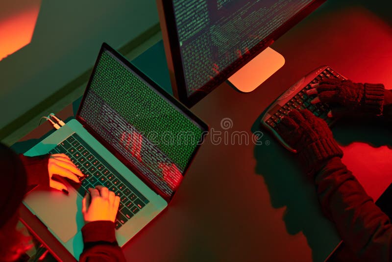 Anonymous People Using Computer And Programming To Break Code Cyber 5526