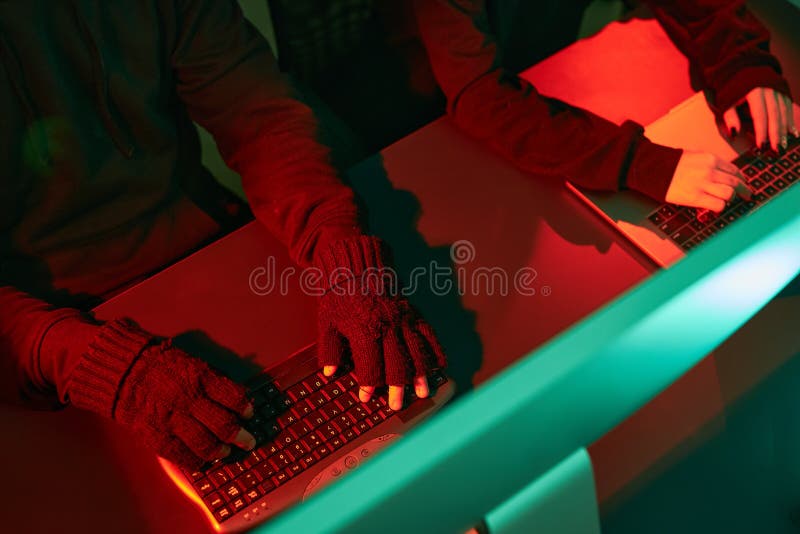 Anonymous People Using Computer And Programming To Break Code Cyber Security Threat Internet