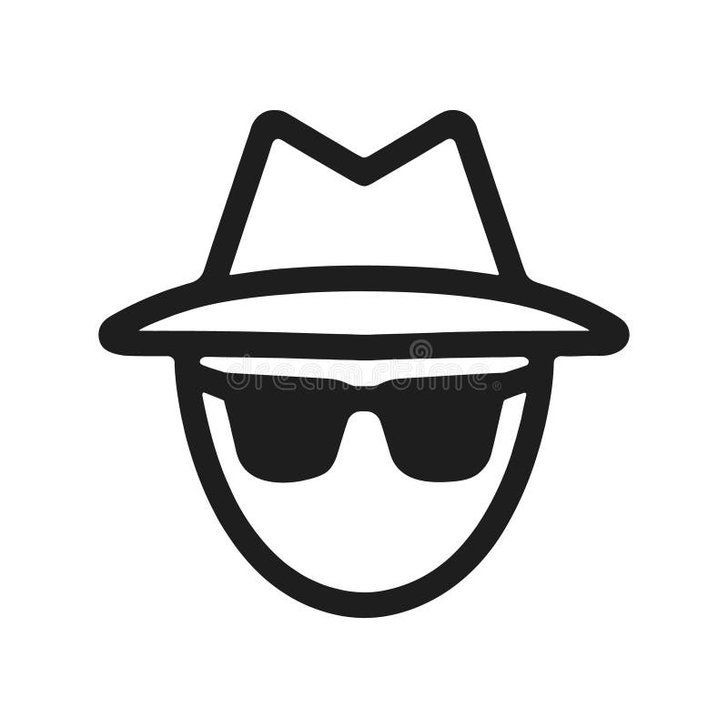 Anonymous Person Line Icon Isolated Stock Vector - Illustration of ...