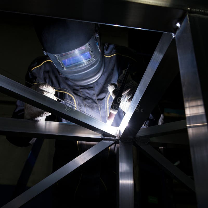 Anonymous Person Welding Metal Stock Image - Image of energy, tool ...