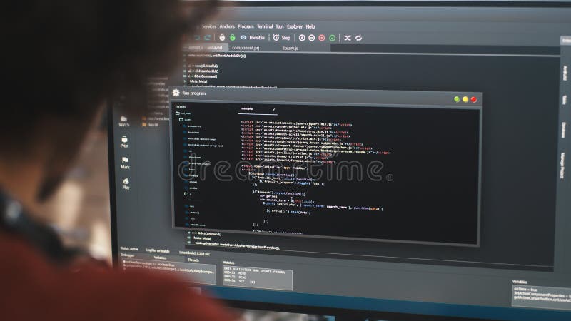 Anonymous Programmer Using Computer for Work Stock Photo - Image of ...