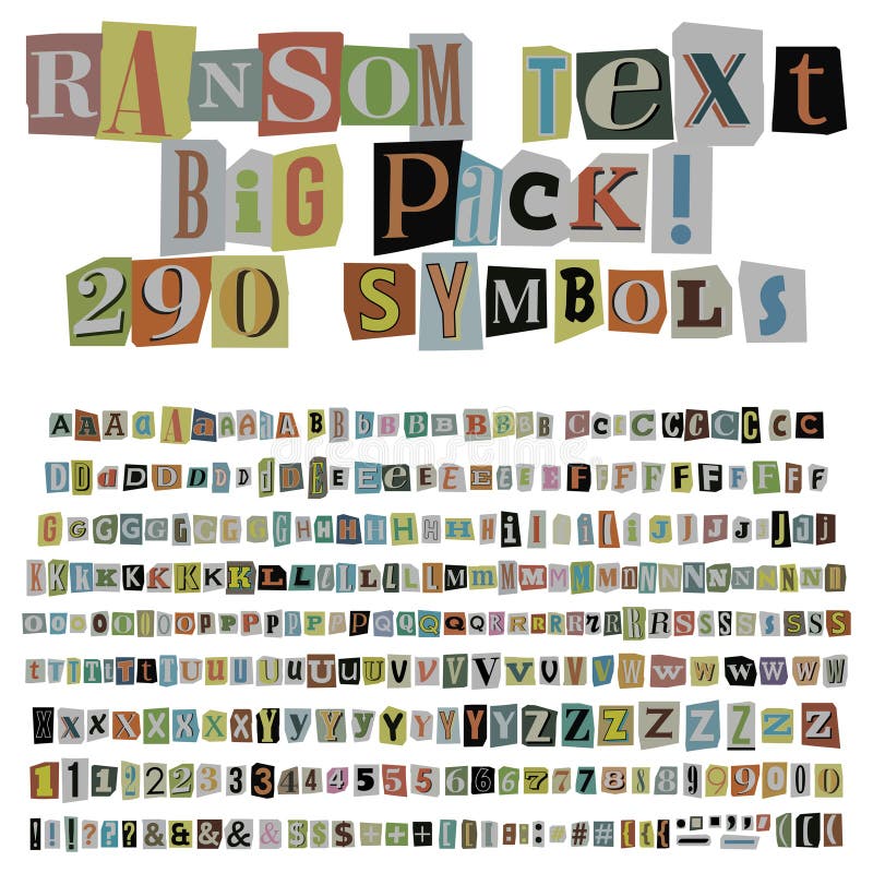 Anonymous Ransom Criminal Alphabet Letters Stock Vector - Illustration ...
