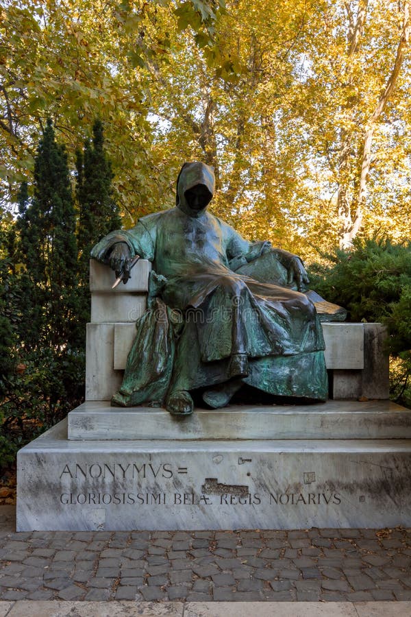 Anonymous Statue Near Vajdahunyad Castle in Budapest, Hungary Stock ...