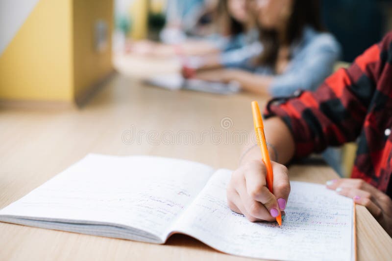 Anonymous Student Taking Notes. High Quality Photo Stock Photo - Image ...