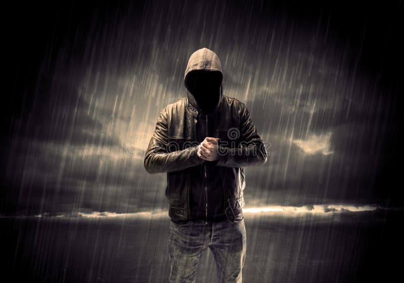 Anonymous Terrorist in Hoodie at Night Stock Image - Image of anonymous ...
