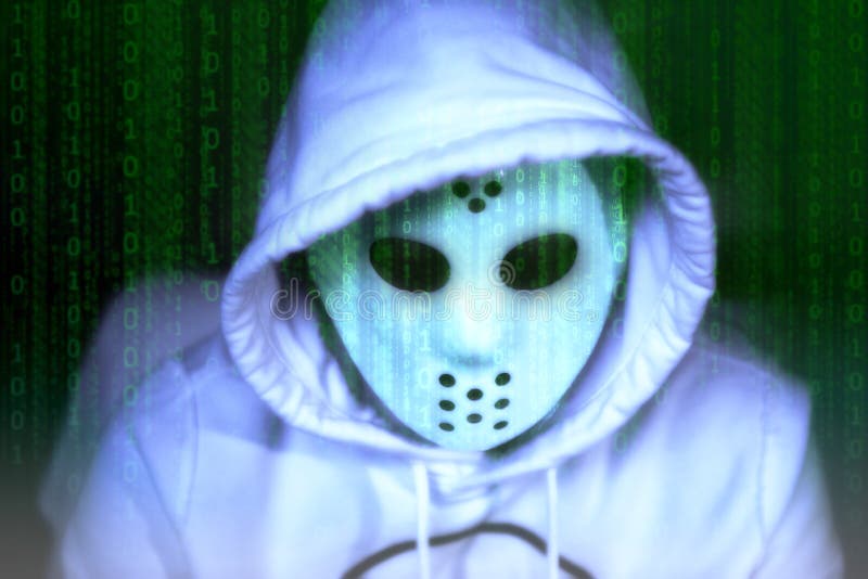 Anonymous white hacker stock photo. Image of hacking - 77898188
