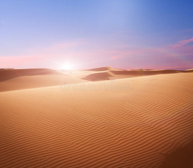 Sahara Desert Scenic and Sun Flare Stock Photo - Image of africa ...