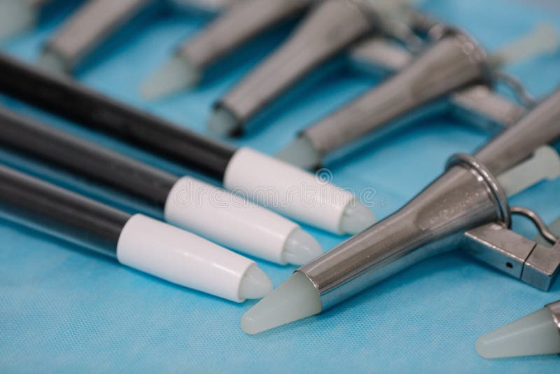 Anoscopes, Proctoscopes and Rectoscopes on the Table Stock Photo ...