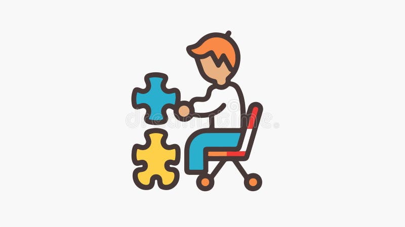 Professional Autism Icon Representing Disability Awareness Stock Vector ...