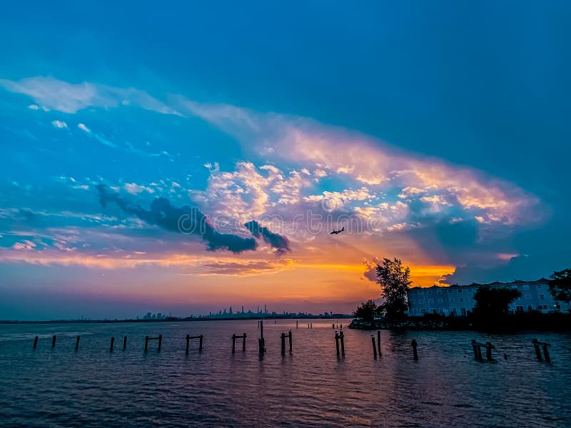 Another Beautiful Skyline during the Evening. Stock Photo - Image of ...