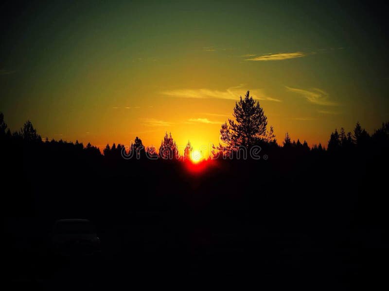 Another Beautiful Sunset on the Hill Stock Image - Image of hill ...