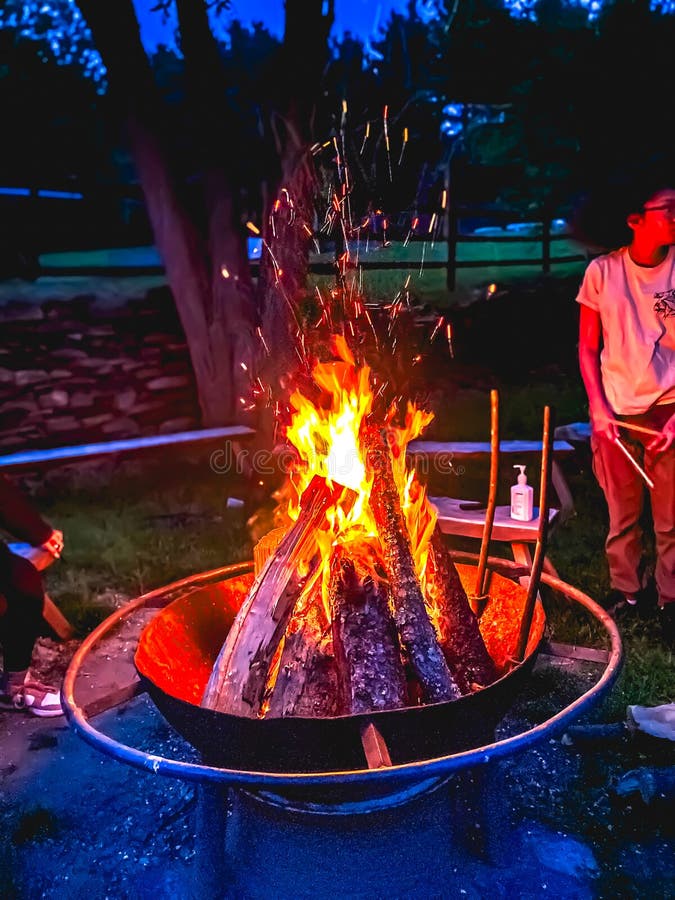 Another Camp Fire in a Camp. Editorial Photography - Image of quail ...