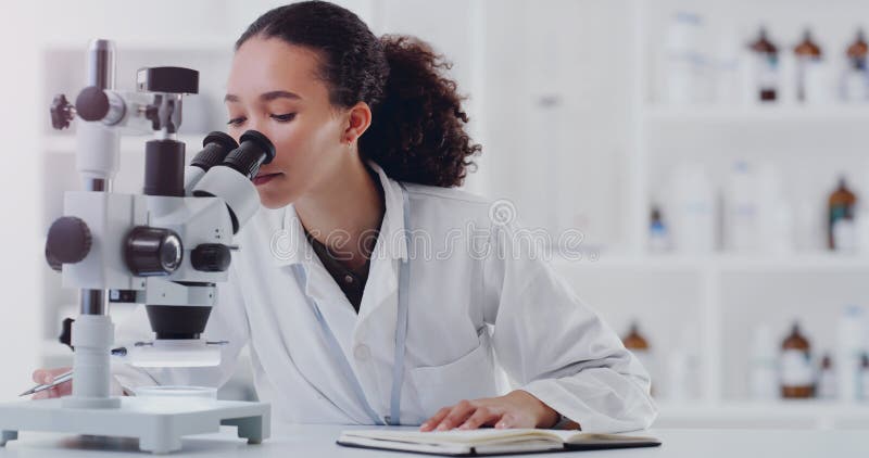 Another Day of Making New Discoveries. a Young Scientist Using a ...