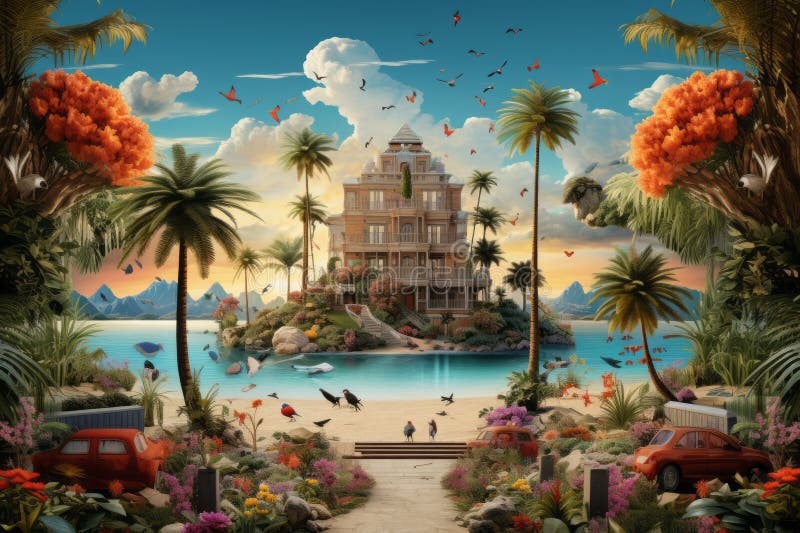 Another Day in Paradise, Abstract View. Beautiful Illustration Picture ...