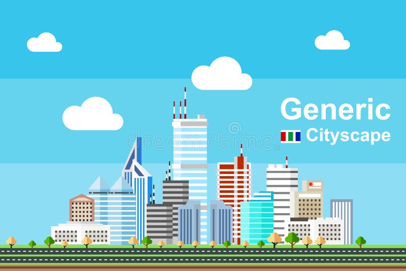 Generic Cityscape Building - Series 2 Stock Vector - Illustration of ...