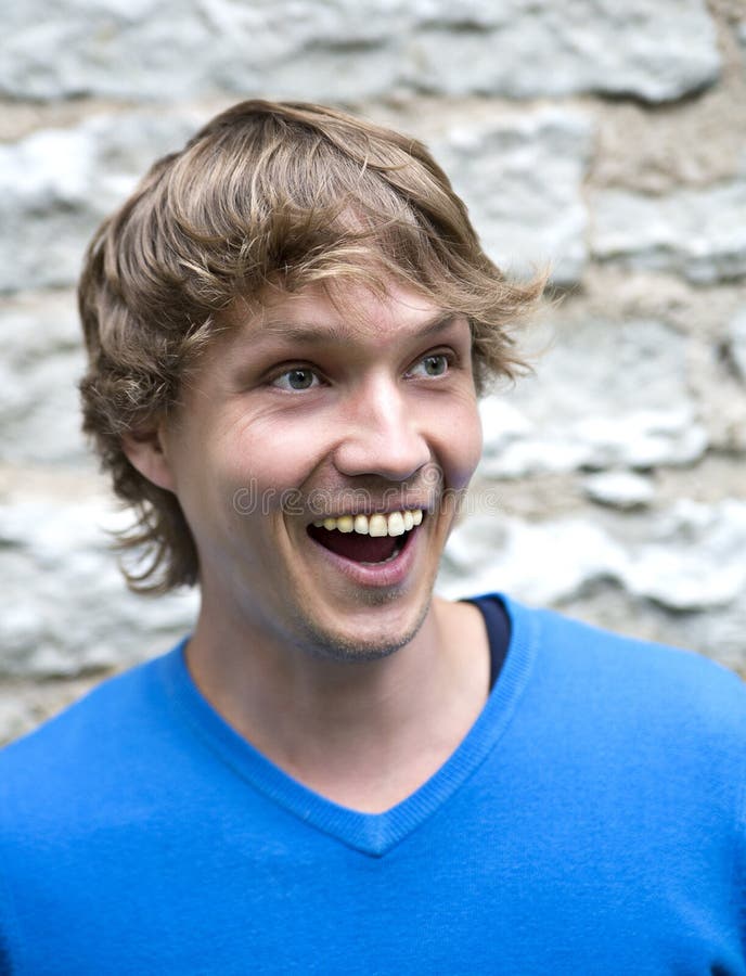 Another Happy Man Face on Brick Wall Stock Image - Image of good ...