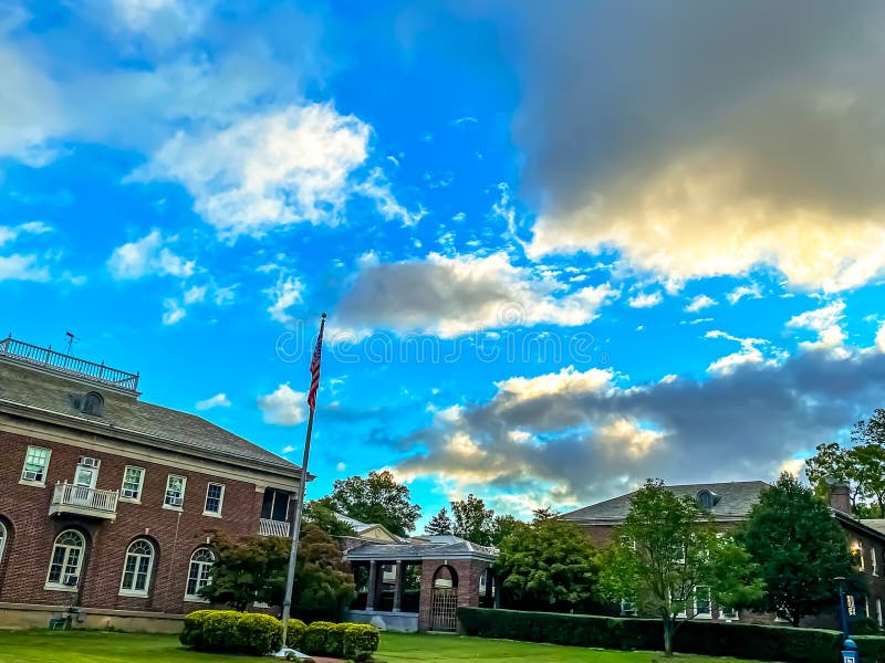 Another Nice Day in a School Campus. Stock Photo - Image of town, angle ...