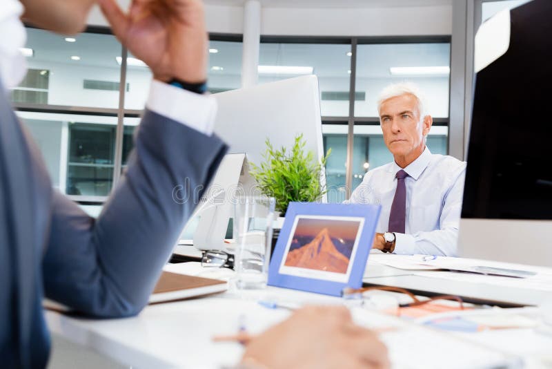 Another Office Day in Front of Computer Stock Image - Image of portrait ...