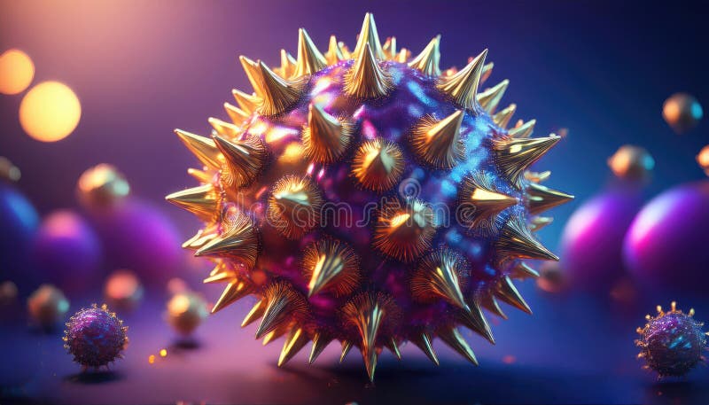 Another Perspective of a Spiked, Spherical Virus-like Object in Vivid ...