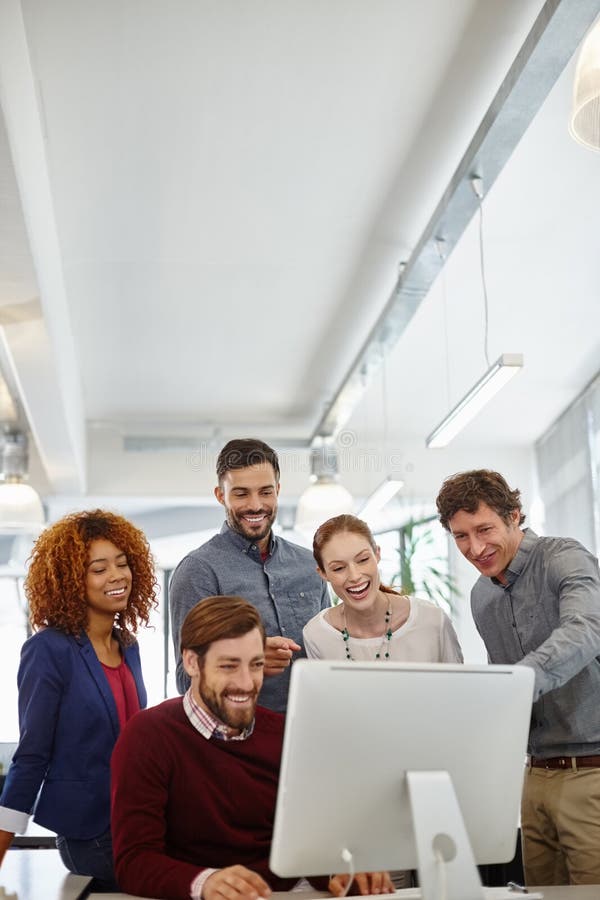 Another Positive Review. a Group of Businesspeople Looking at a ...