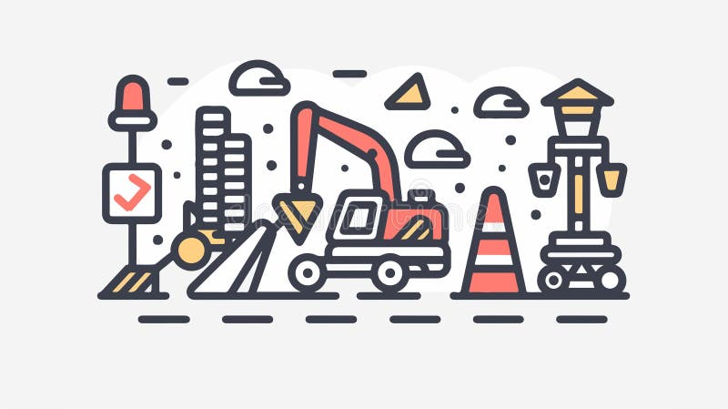 Road Construction Icon for Construction Projects in Urban Areas Stock ...