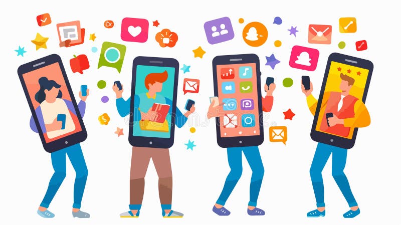 Another Set of People with Cell Phones, Portraying Individuals Using ...
