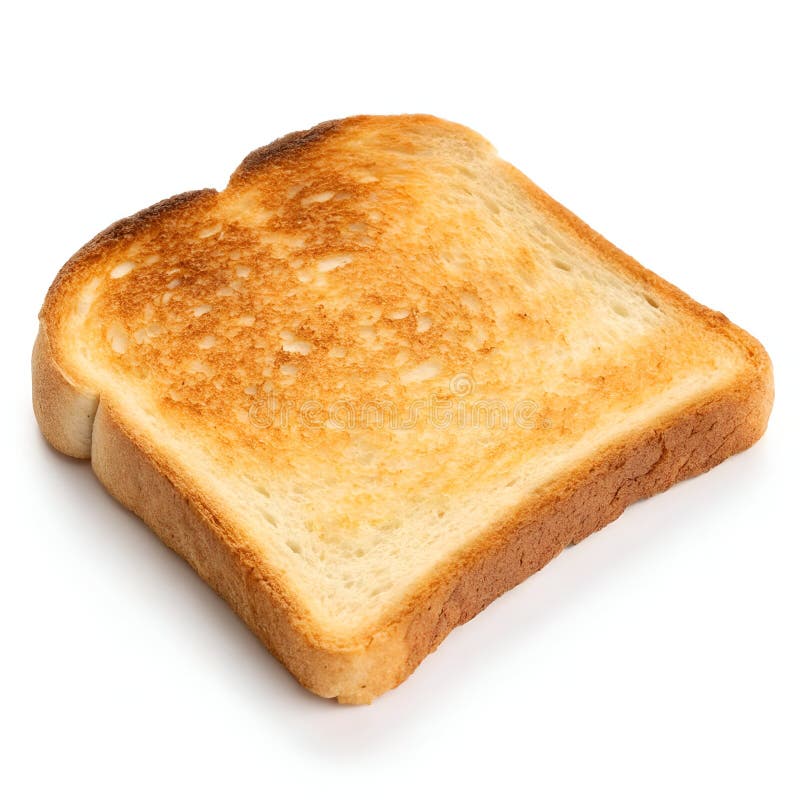 Slice of Toasted Bread Isolated on White Background Stock Illustration ...