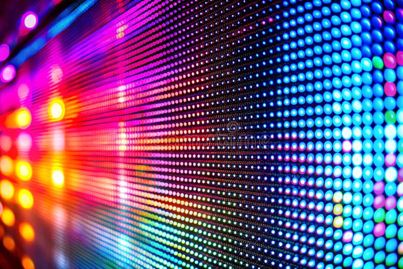 CloseUp LED Blurred Screen. LED Soft Focus Background. Abstract ...