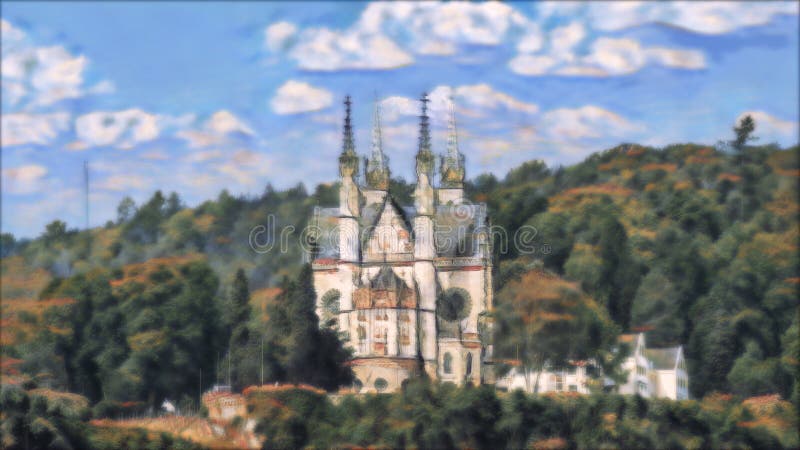 Another View of a Castle in the Forest Stock Image - Image of view ...