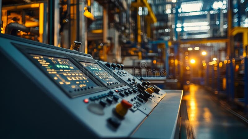 Another View of a Control Panel in a Bustling Factory. Stock ...