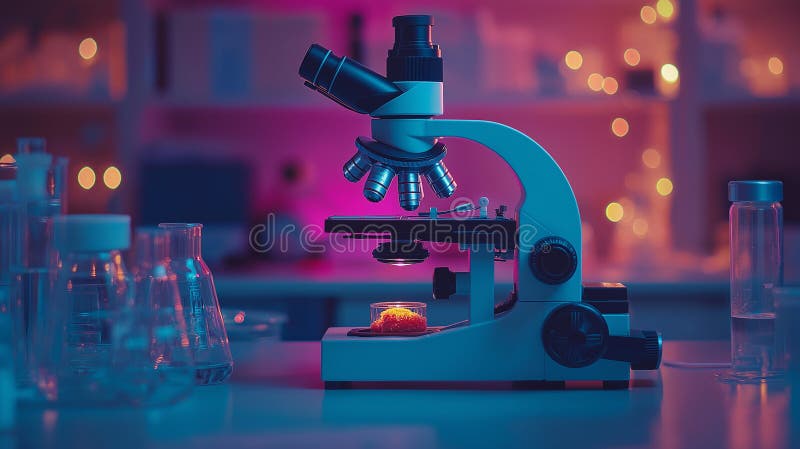 Another View of a Microscope in a Laboratory, Focusing on a Biological ...