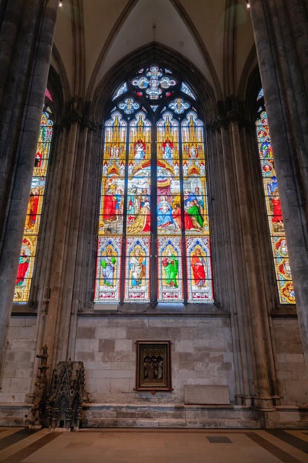 Another View of a Stained Glass Window Inside Cologne Cathedral ...