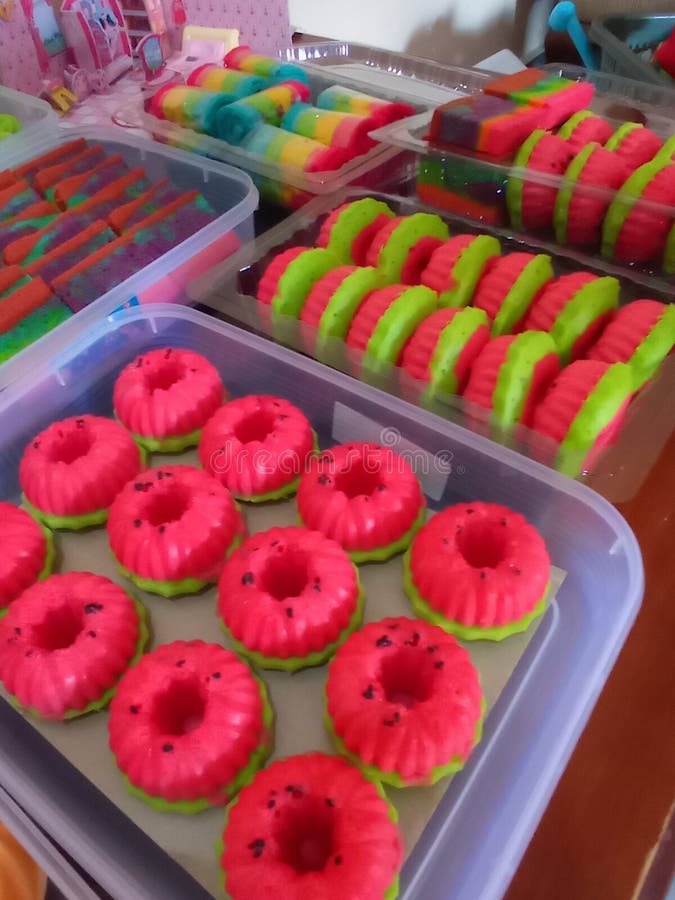 Another Watermelon Steam Cake Stock Image - Image of cupcake, sweetness ...