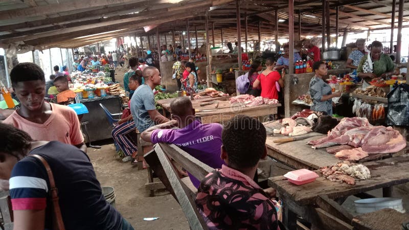 Another Wide View in a Local Nigerian Market Editorial Photo - Image of ...