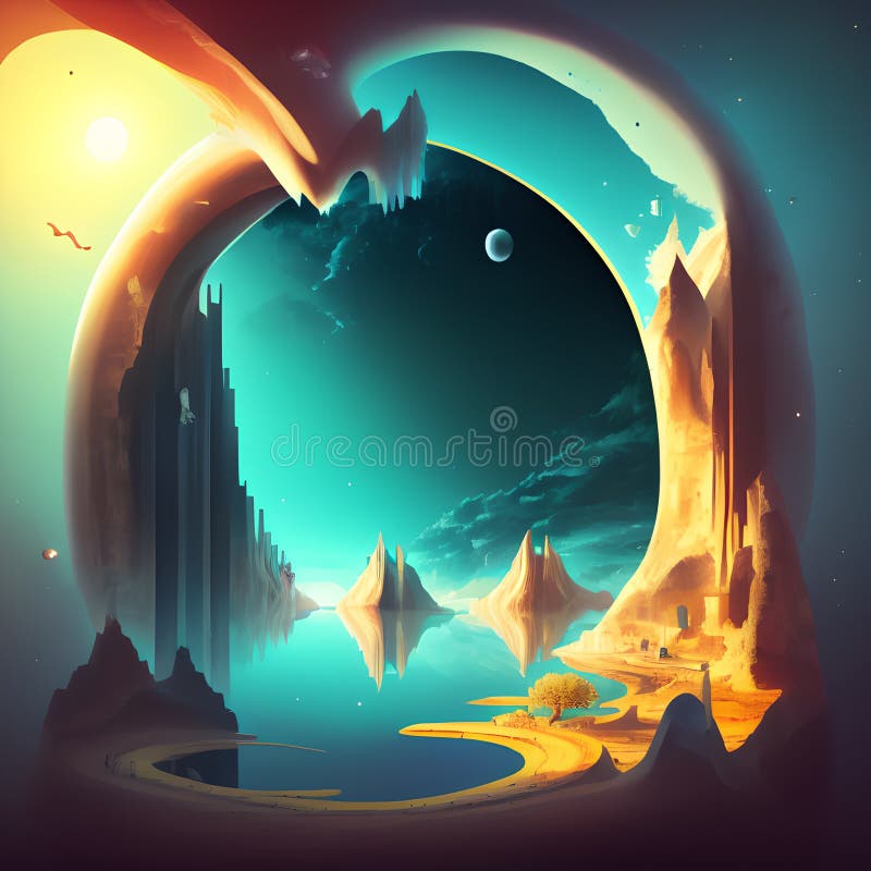 Another World Dimension, Generative AI Illustration Stock Illustration ...