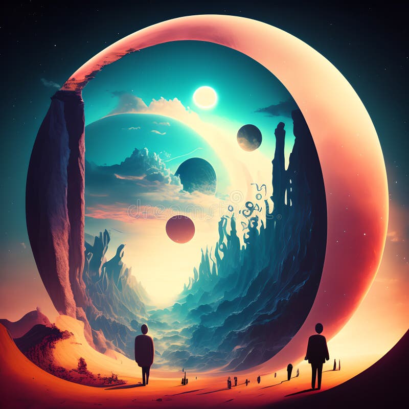 Another World Dimension, Generative AI Illustration Stock Illustration ...