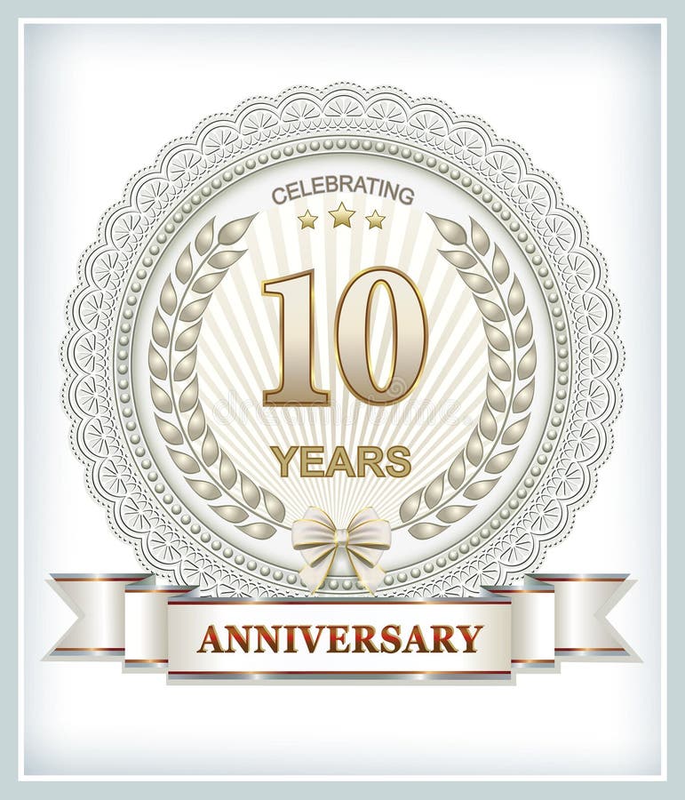 10 Ans De Logo D'anniversaire Illustration de Vecteur - Illustration du ...