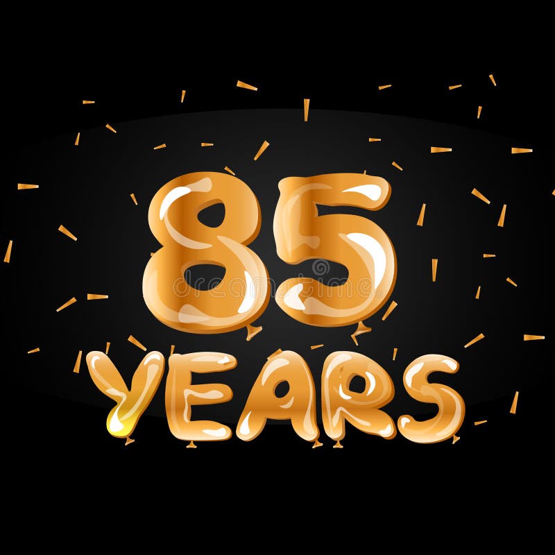 85 Ans D'anniversaire De Logo D'or Illustration de Vecteur ...