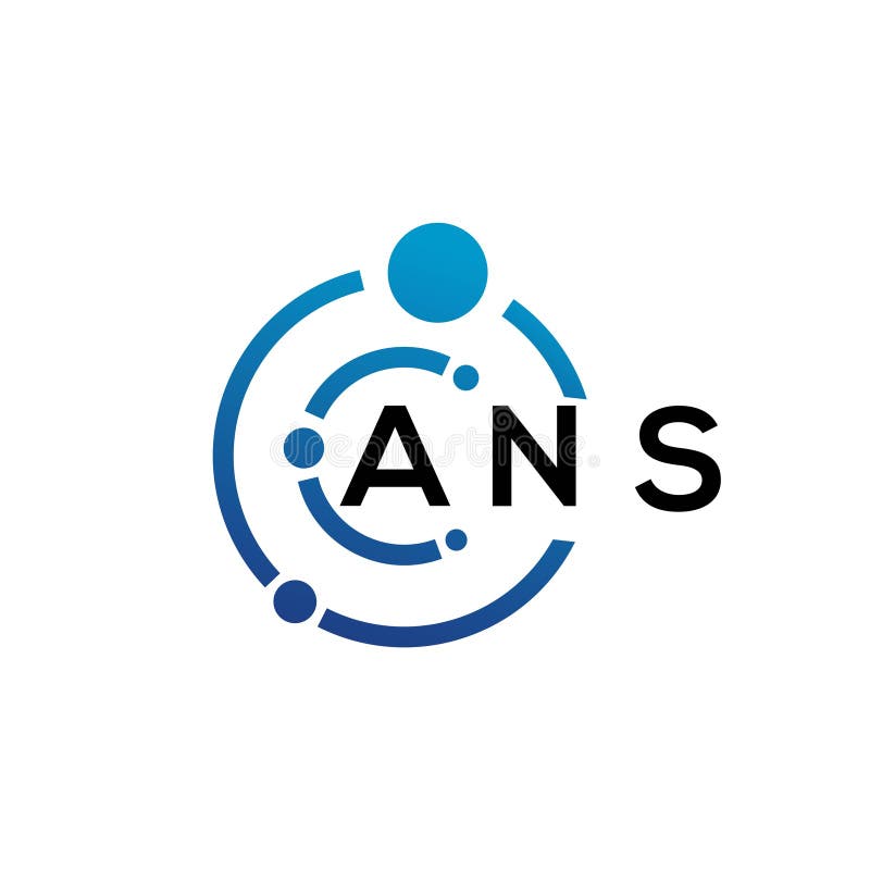 ANS Letter Logo Design on Black Background. ANS Creative Initials ...