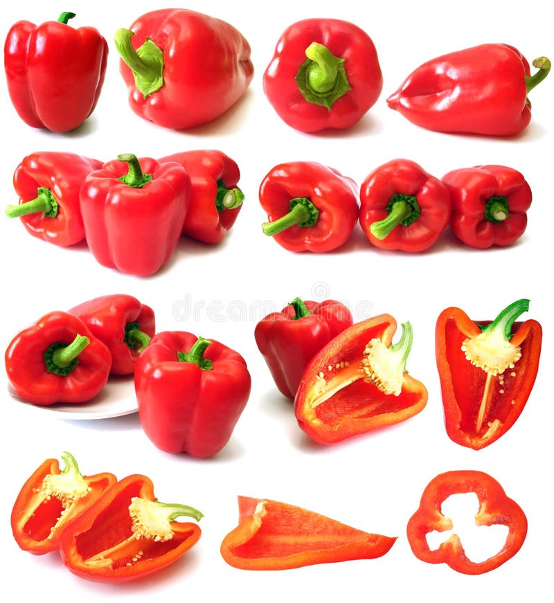 Ansammlung roter Pfeffer stockbild. Bild von getrennt - 3260327