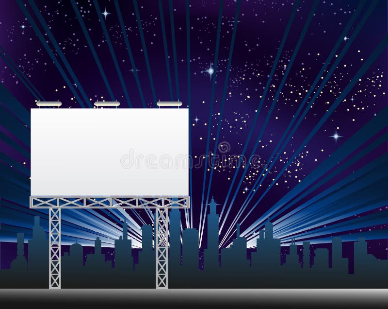 Anschlagtafel in Der Nacht Clity Vektor Abbildung - Illustration von ...