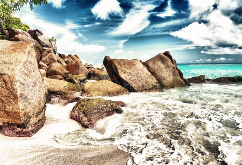 Anse Georgette in Praslin - Seychelles Stock Image - Image of georgette ...