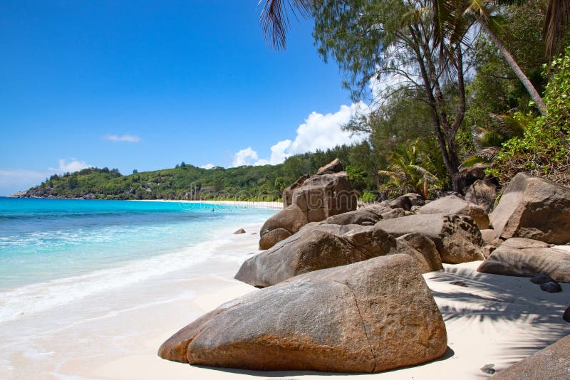 Anse Intendance stock image. Image of beach, granite - 237153789