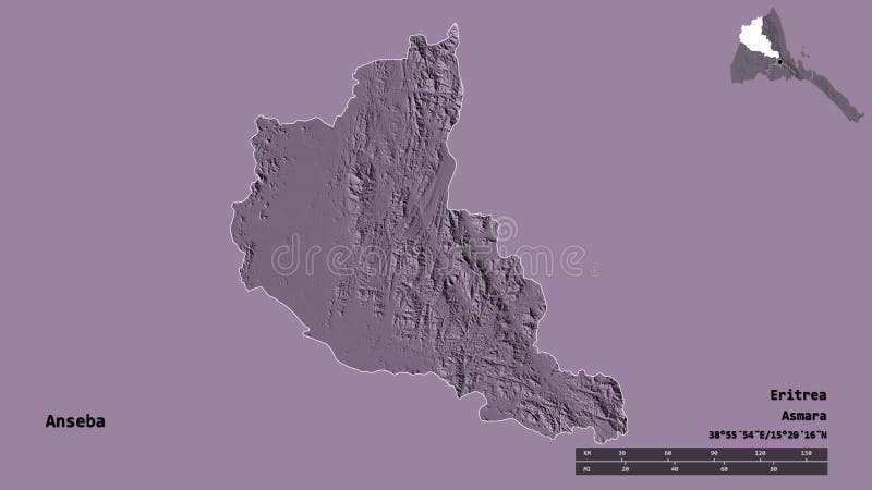 Anseba, Region of Eritrea, Zoomed. Administrative Stock Illustration ...