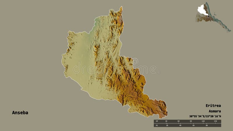 Anseba, Region of Eritrea, Zoomed. Relief Stock Illustration ...