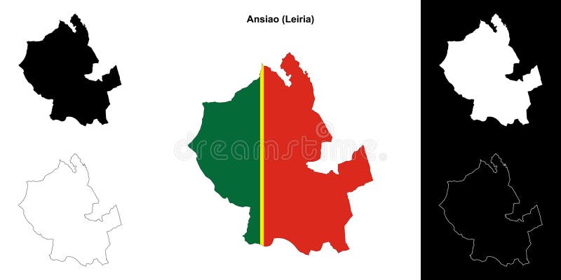 Ansiao outline map stock vector. Illustration of area - 334991943