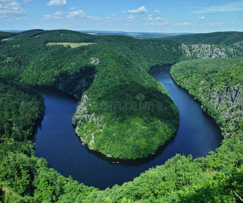 Die Moldau-Flusshufeisenformwindung Von Majorsstandpunkt, Art Der ...