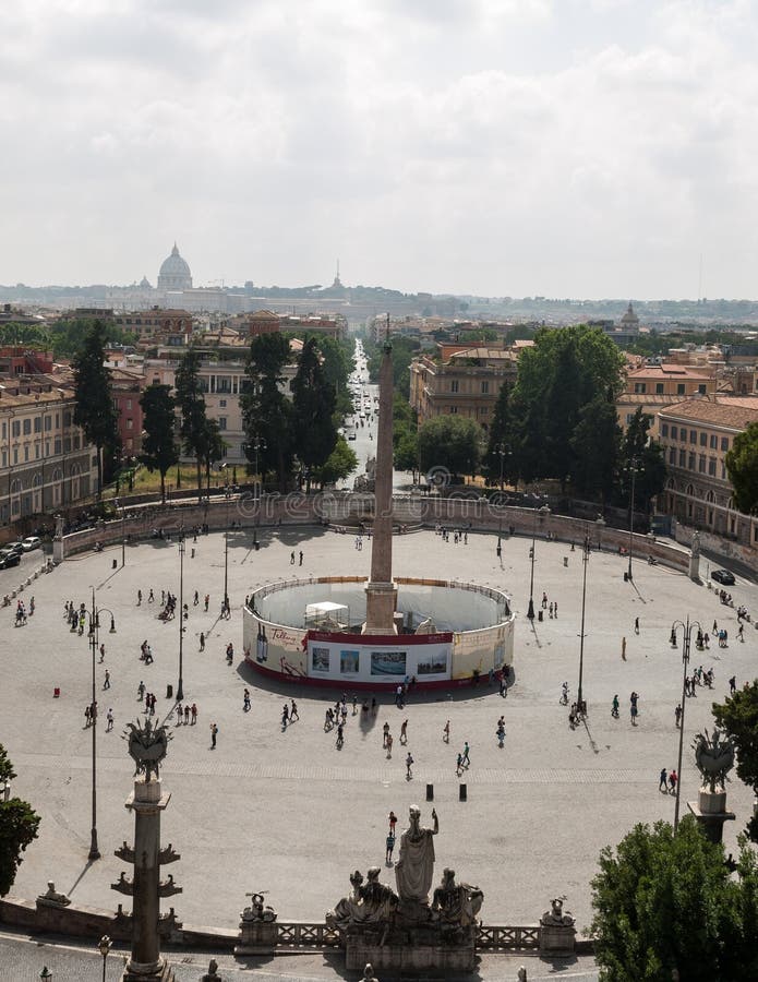Ansicht Piazza Del Popolo Von Pincio-Terrasse in Rom Redaktionelles ...