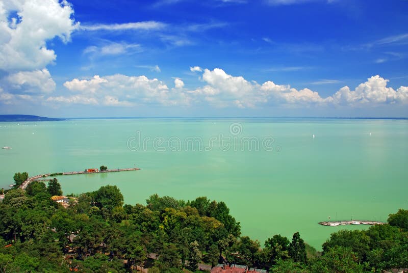 Ansicht Von Balaton See Von Der Tihany Abtei Stockbild - Bild von ...